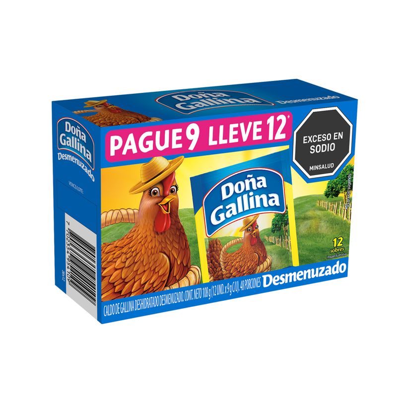 CALDO DONA GALLINA 12U 108G DESMENUZADO – Supermercados Supermu