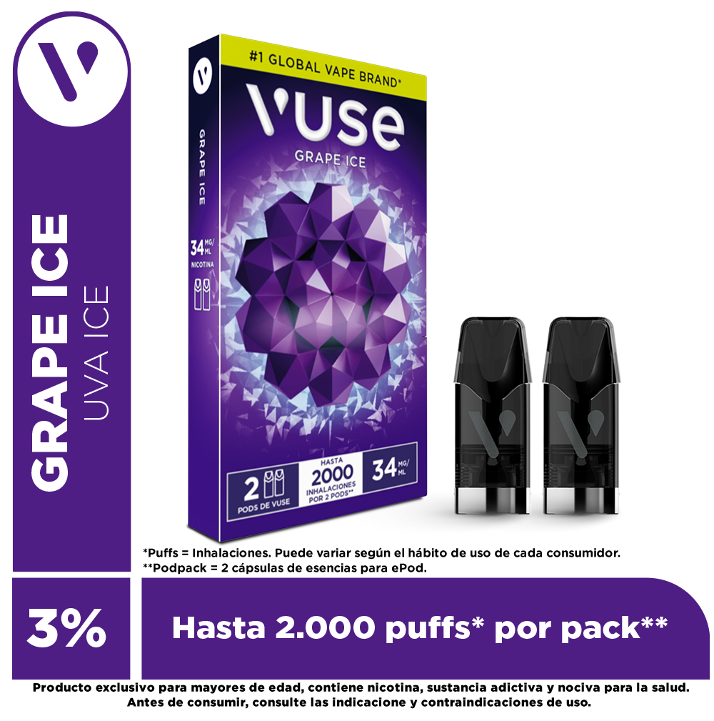 CAPSULA VUSE 2U GRAPE ICE – Supermercados Supermu - antes La Vaquita