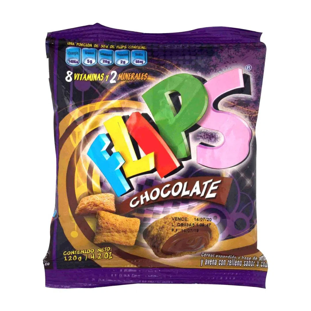 CEREAL FLIPS 120G CHOCOLATE – Supermercados Supermu