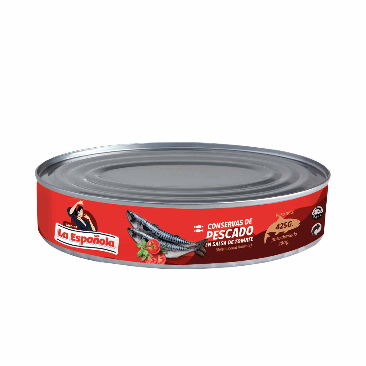 SARDINA LA ESPAÑOLA 425G S/TOMATE OVAL – Supermercados Supermu
