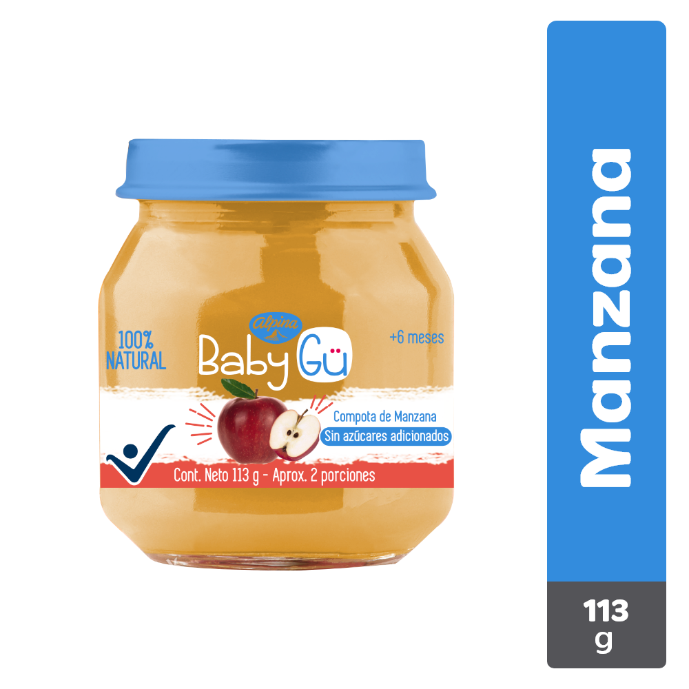 COMPOTA BABY GU 113G MANZANA – Supermercados Supermu - antes La Vaquita