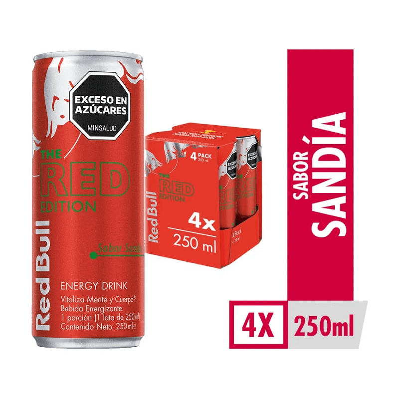 BEBIDA ENERGIZANTE RED BULL SANDIA 250ML X4 – Supermercados Supermu