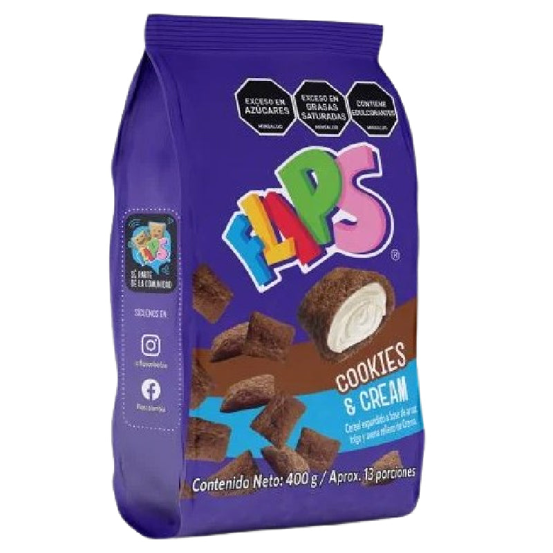 CEREAL FLIPS 400G COOKIES&CREAM – Supermercados Supermu